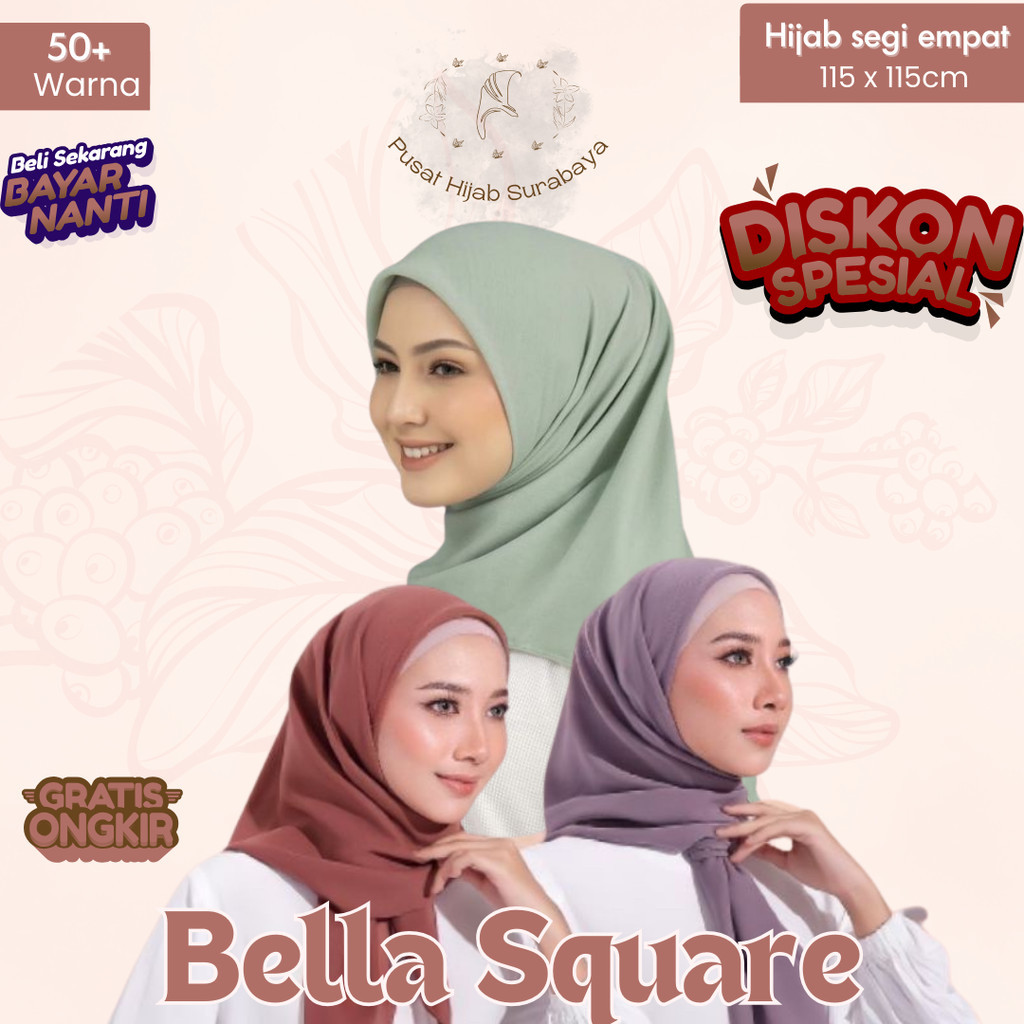 BELLA SQUARE HIJAB / RECTANGULAR HIJAB / PLAIN HIJAB / PLAIN ...