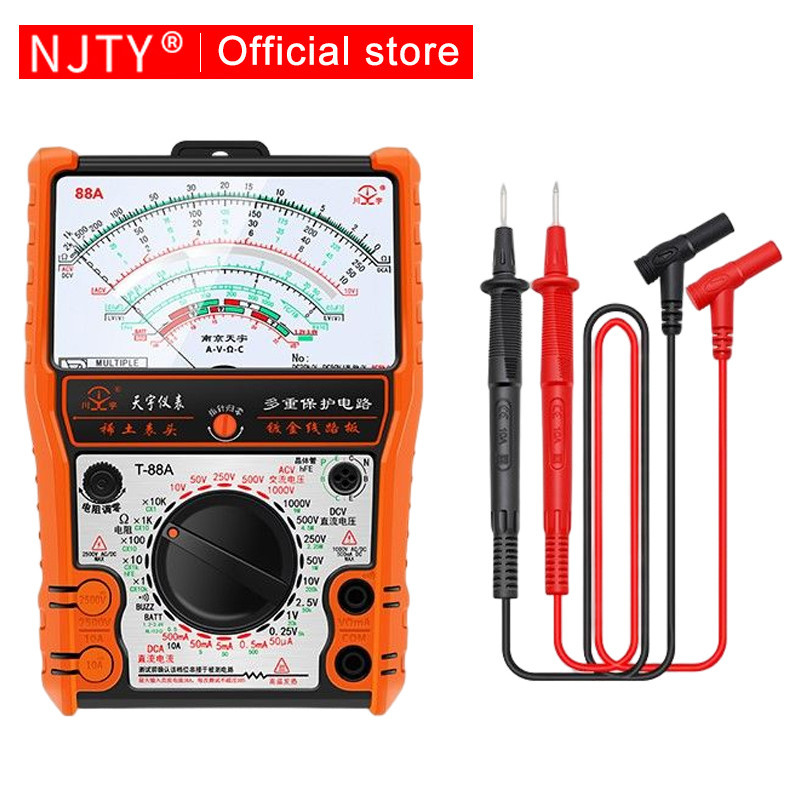 NJTY High Precision Pointer Multimetro AC DC 2500V Voltmeter Ammeter ...