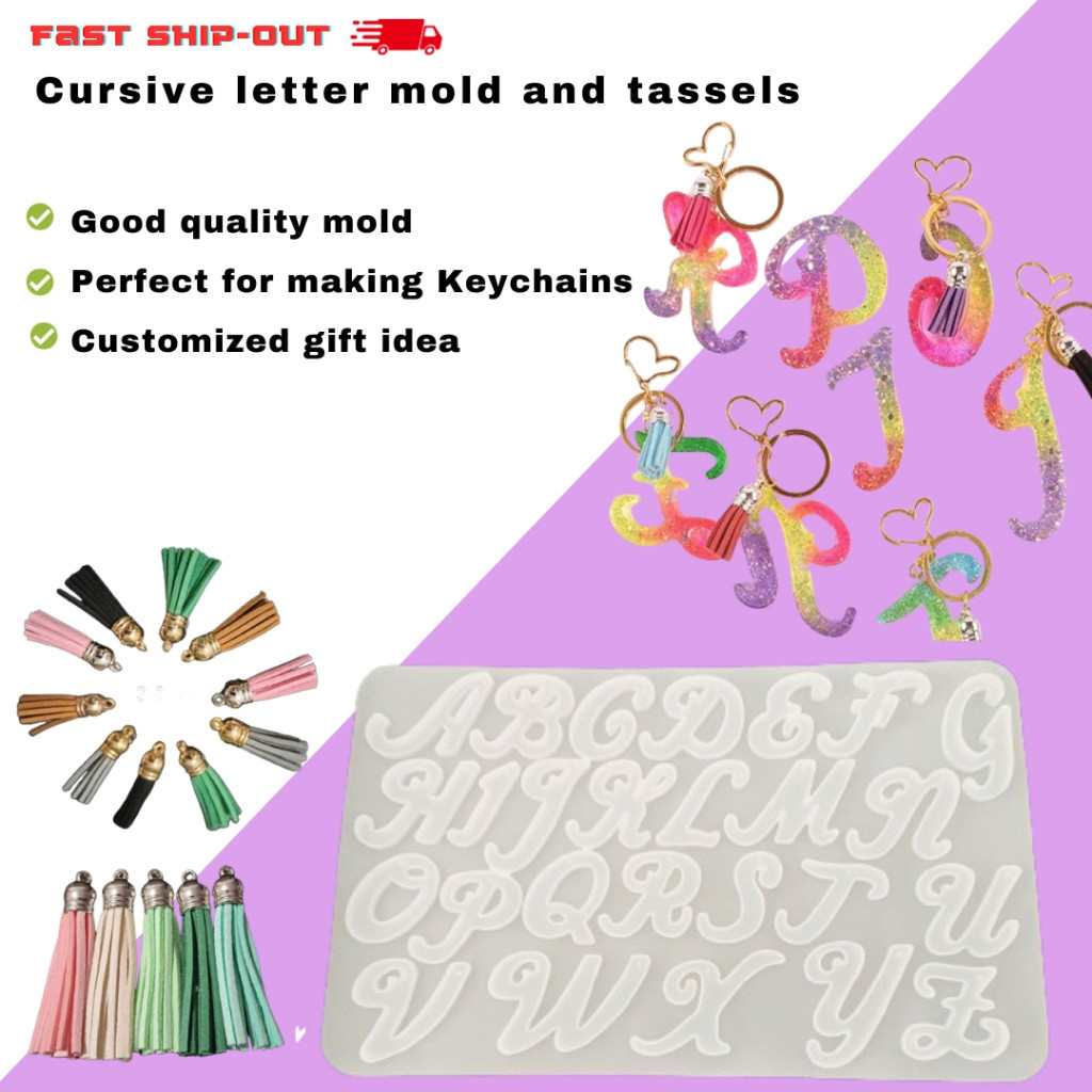 Fancyartsy Cursive Letter Mold Earring Pendant Key Pendant for Keychain ...