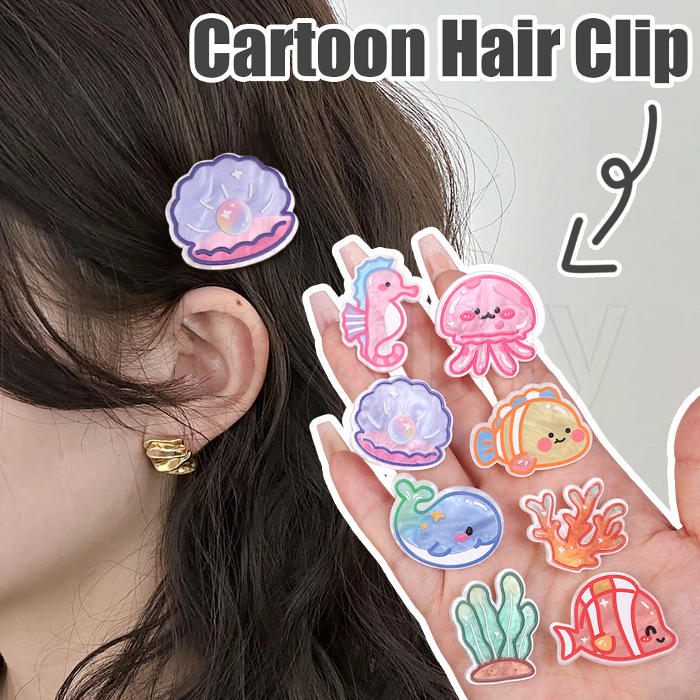 Cartoon Ocean Series Hair Clip - Cute Small Fish Hairpin - Coral Conch ...