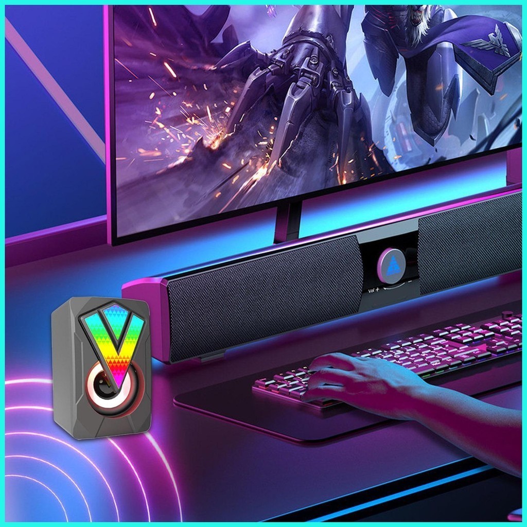 RGB Computer Speakers Multimedia Desktop Speaker With RGB Lighted ...