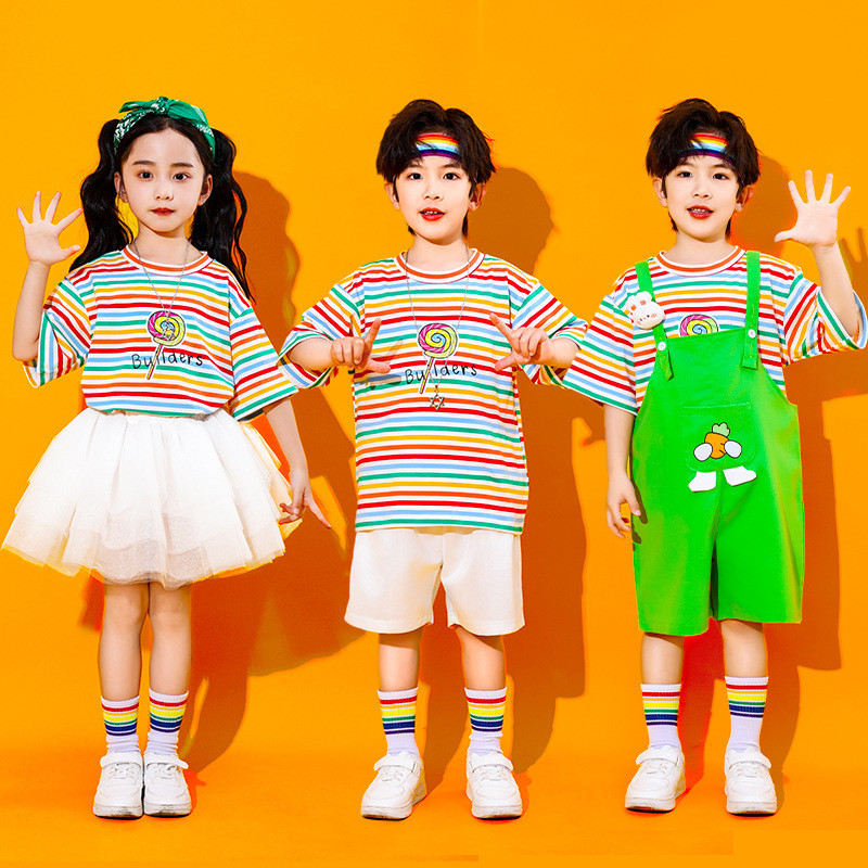 Day Children Kindergarten Group Dance Costume Overalls Cheerleading ...