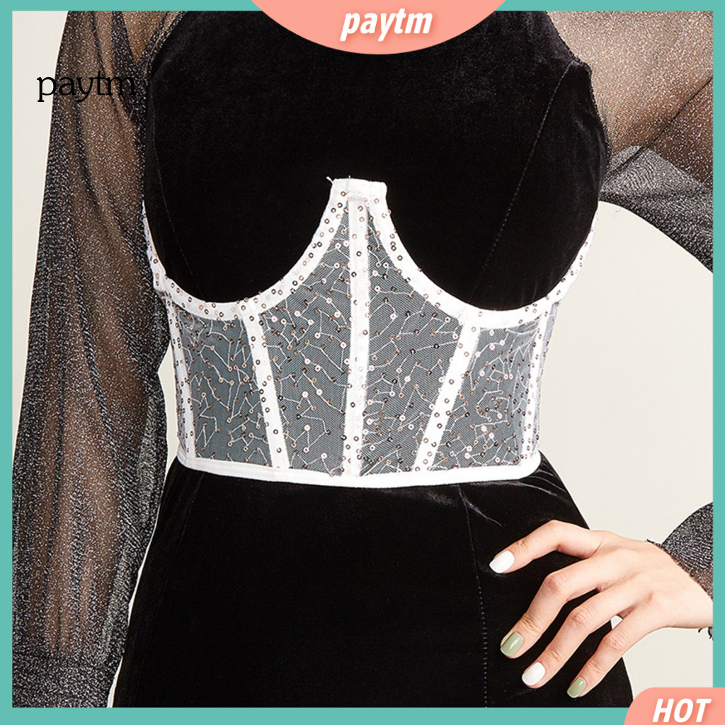 PTM Women Corset See Through Slim High-end Durable Perspective Mesh ...