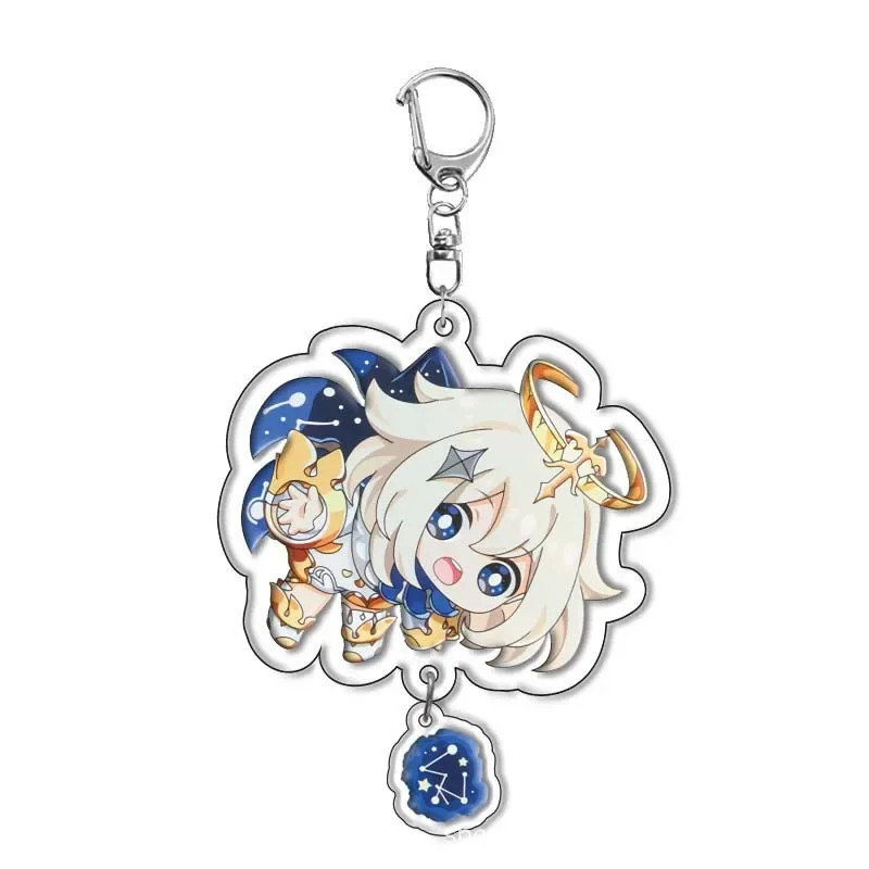 Anime Genshin Impact Keychain Acrylic Cute Keychain Ganyu Klee Keqing ...
