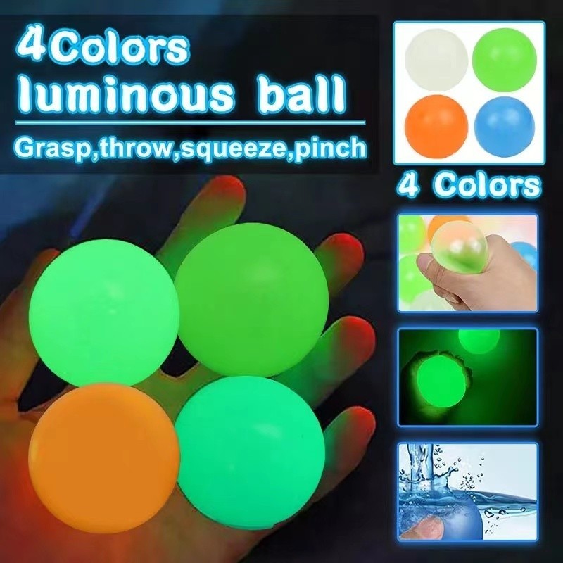 Luminous Stick Ball Stress Relief Toys Luminescent Sticky Target Ball ...