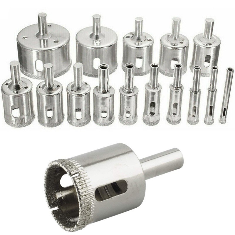RR+`1Set Diamond Coated Drill Bit Set Tile Marble Glass Ceramic Hole ...