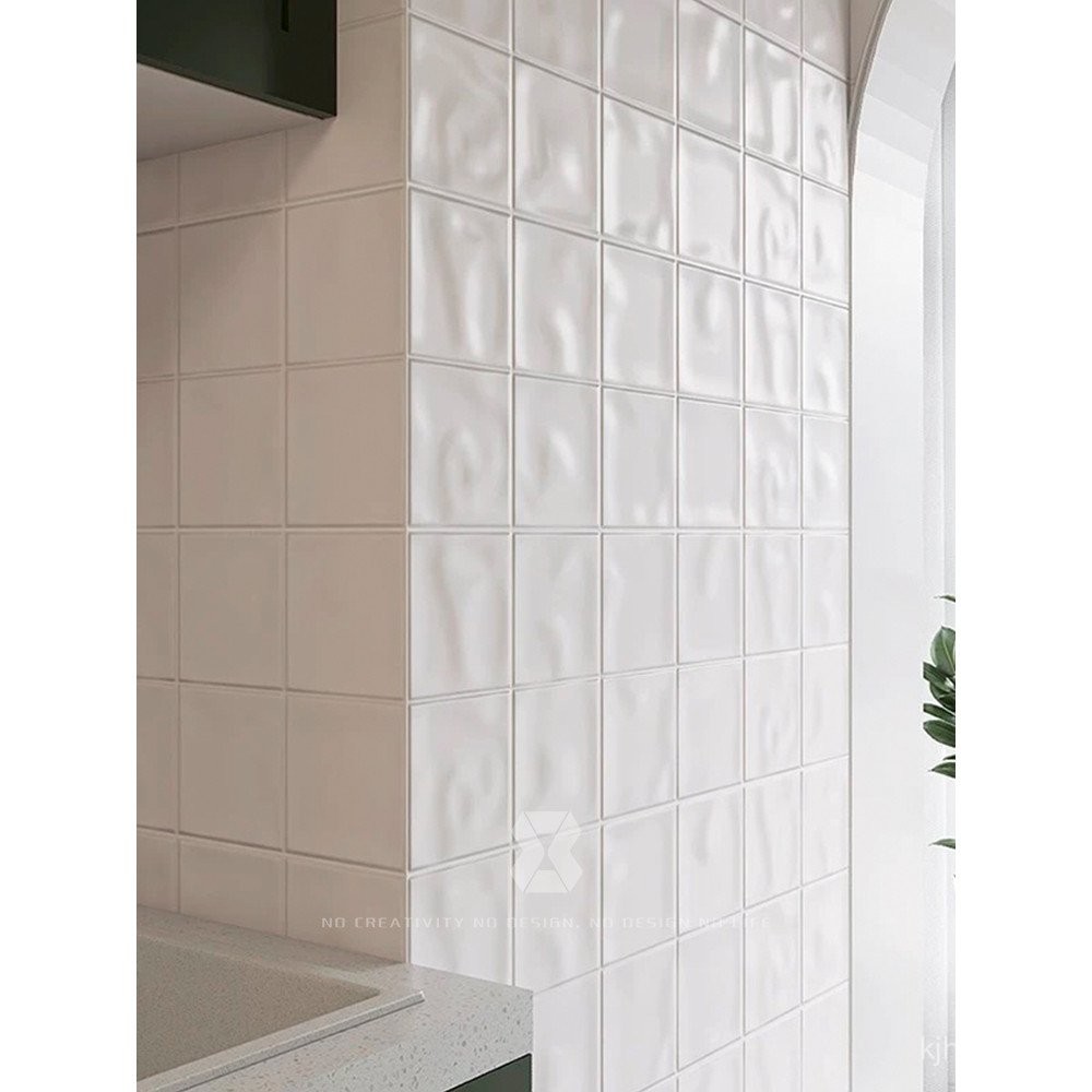 All-Ceramic French Retro Handmade Checkered Concave-Convex ...