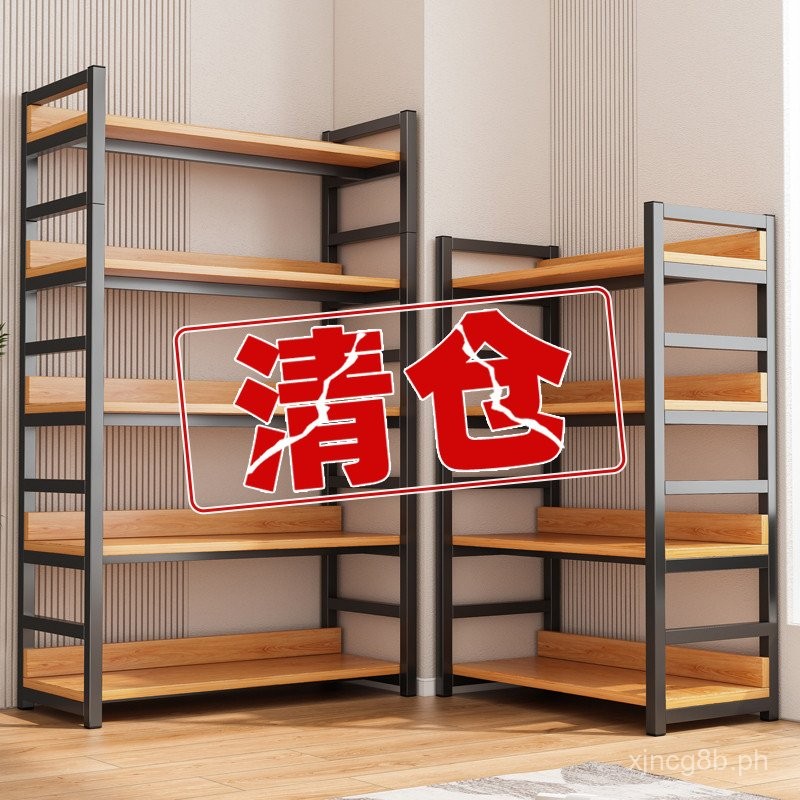 Bookshelf Floor Iron Shelf Bookcase Home Library Simple Living Room ...