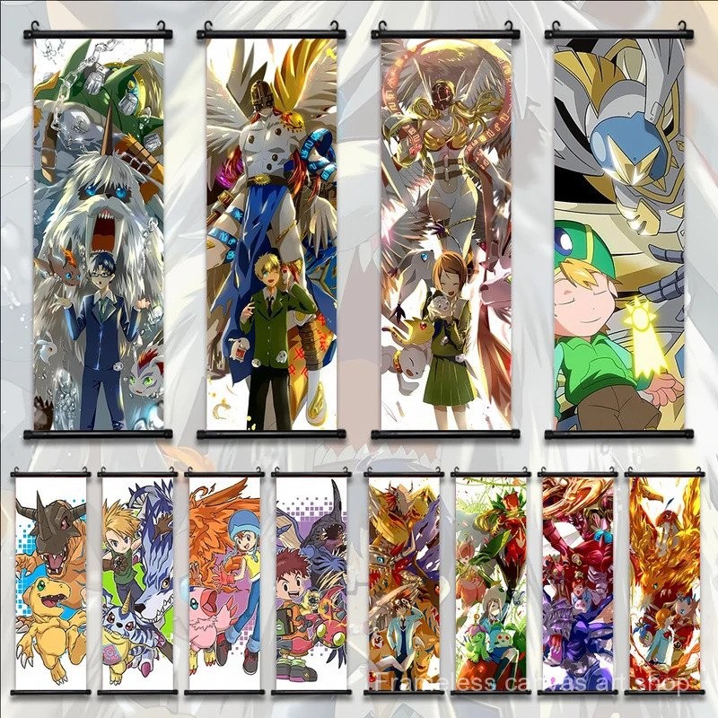 Digimon Scroll Poster Canvas Wall Unique Decorative Painting Artwork ...