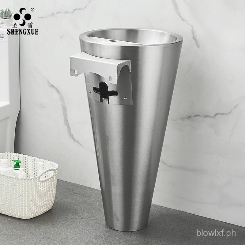 Conical Stainless Steel Pedestal Basin Integrated Floor-Standing ...