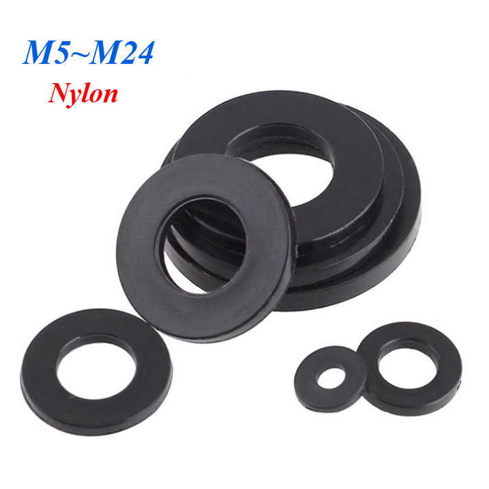 M5 M6 M8 M10 M12 M14~M24 Black Nylon Flat Washer Plastic Insulation ...