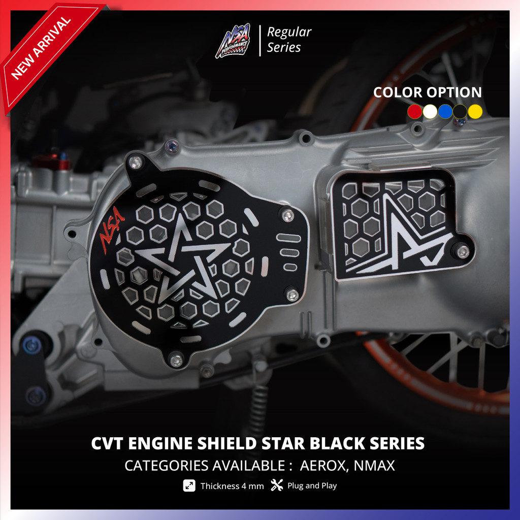 CVT COVER ENGINE COVER STAR BLACK SERIES [YAMAHA NMAX/AEROX] | Shopee ...