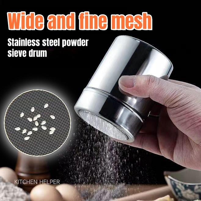 Salt Shakers Stainless Steel Powder Shaker Lid Condiment Container Can ...