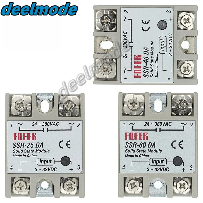 SSR-40DA 25DA 60DA DC to AC Solid State Relay Module Temperature Controller 24V-380V 40A 250V ...