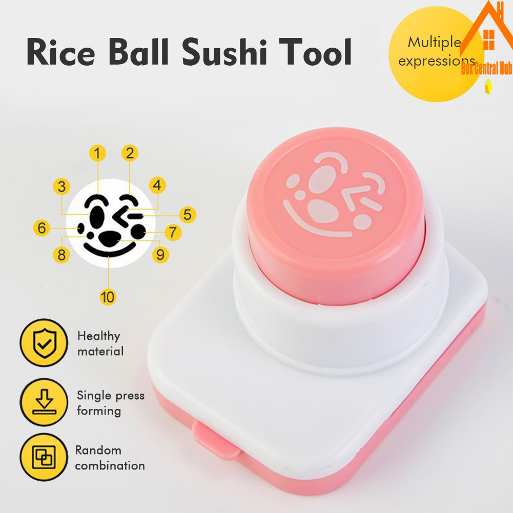 COD Cartoon Cute Smiley Face Rice Ball Sushi Tool DIY Embosser Laver ...