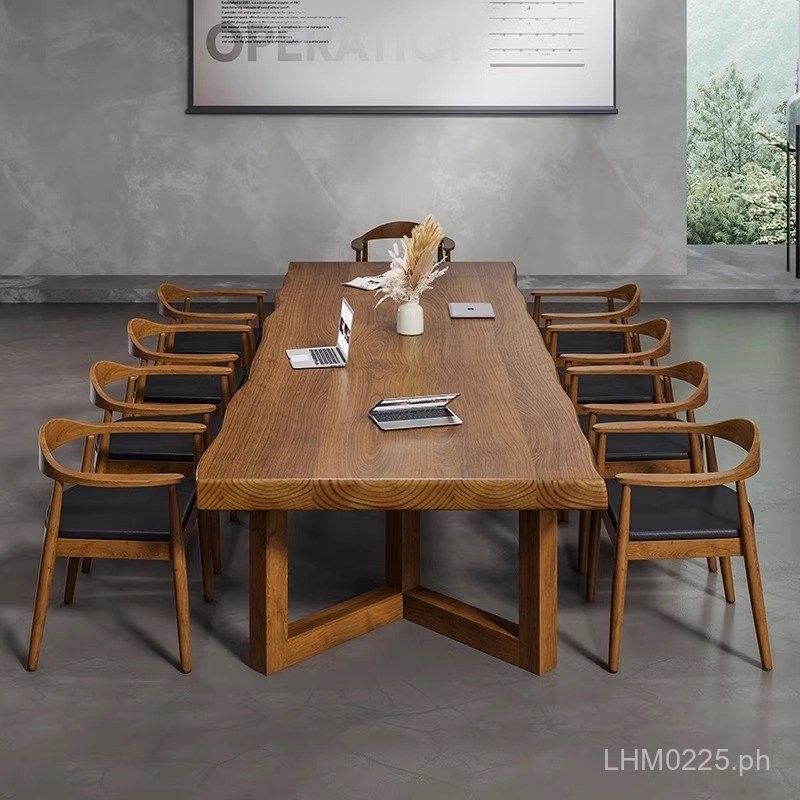 Negotiation Table Solid Wood Office Desk Conference Table Rectangular ...