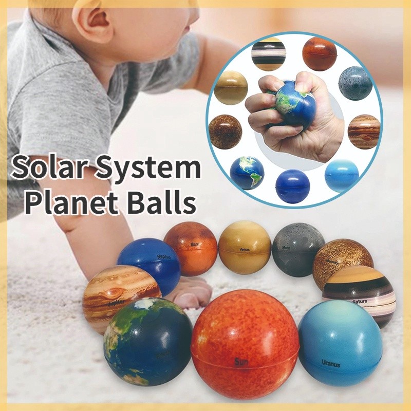 9/10Pcs Solar System Ball Toys Colorful Printed Planet Ball PU Soft ...