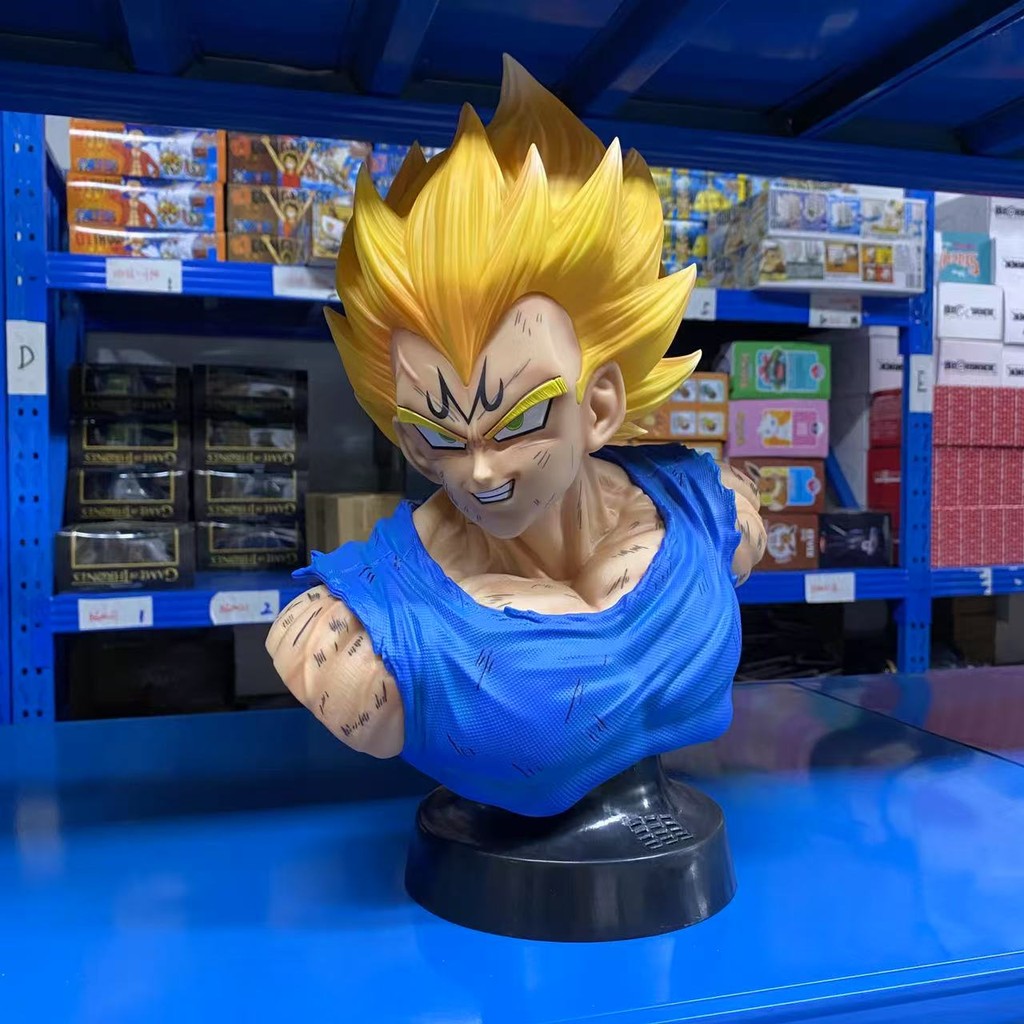 37cm Dragon Ball Anime Figure Gk Magic Vegeta 1:1 Half Bust Super ...