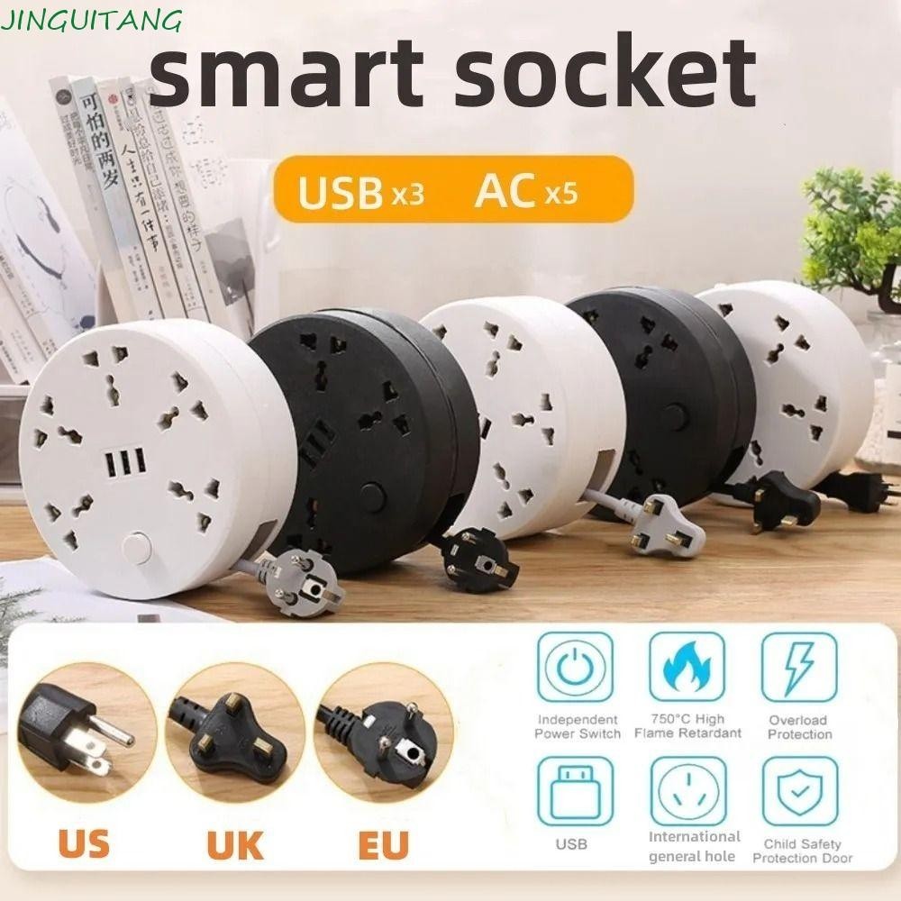 JINGUITANG Power Extension Board, Circular Universal Multi Outlet Power ...