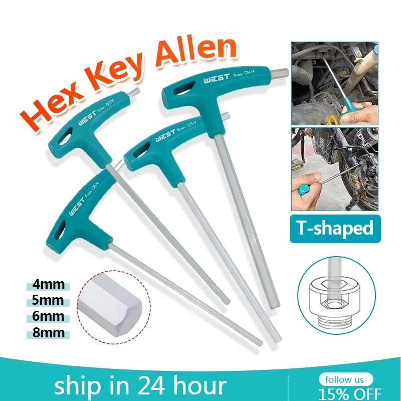 4-8mm Allen Key Hex Wrench Alloy Flat Head Hexagon Universal ...