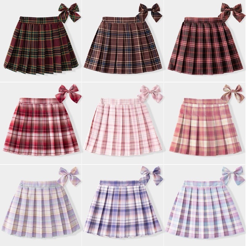 Girls' Pleated Skirts Spring Style Children's Plaid Preppy jk Big ...