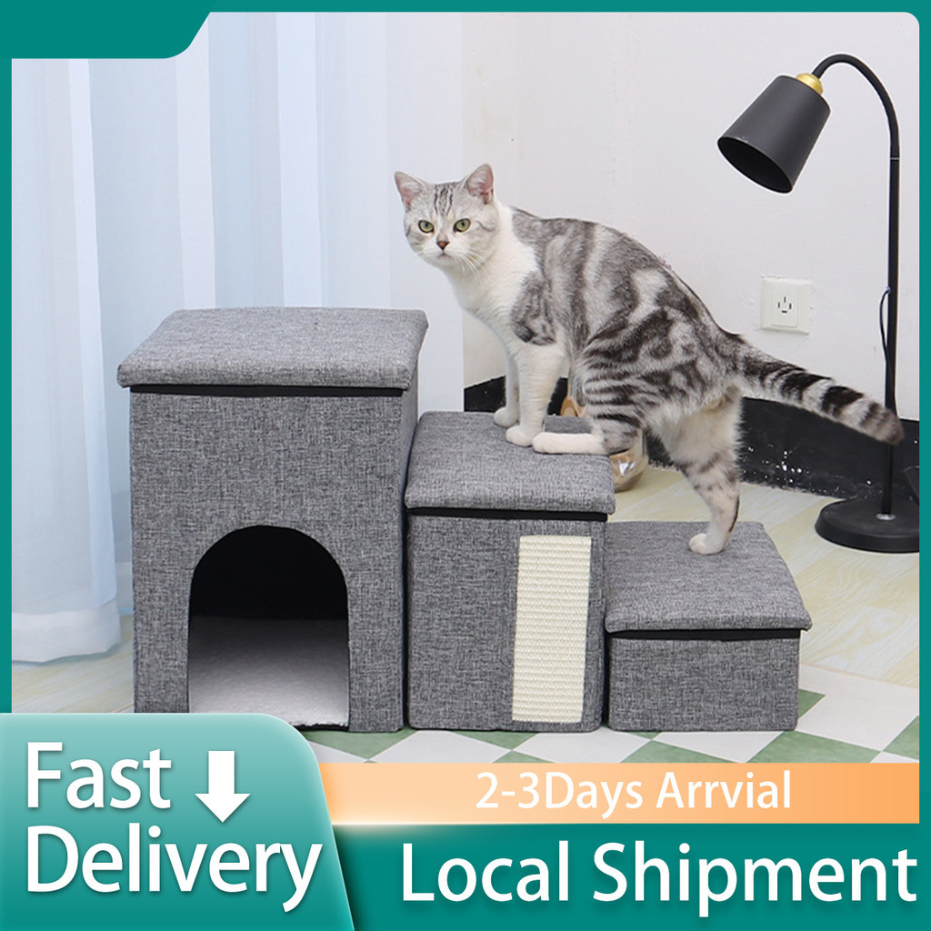 Cat House Indoor Pet Small Stairs Cat Climbing Ladder Can Be Stored ...