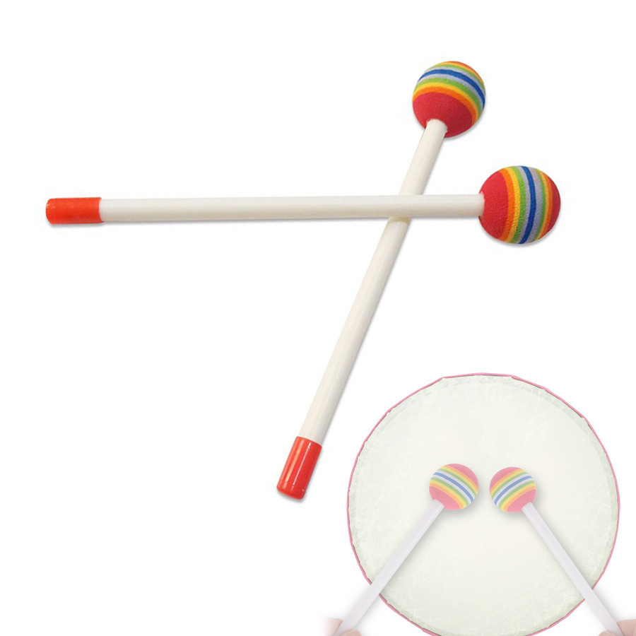 1 Pair Rainbow Foam Head Drum Mallets Music Education Drumstick for ...