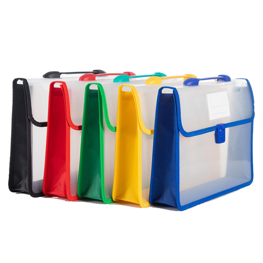A4 Transparent Document Storage Bag With Handle Portable Expanding File ...