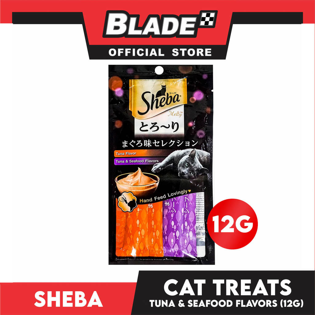 Sheba Melty Tuna Seafood Flavors Hand Feed Lovingly 12g x 4 sachets Cat Treats | Shopee Philippines