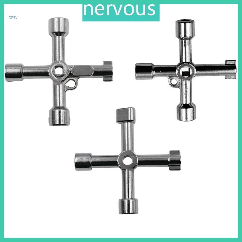 NERV 4 Way Key Wrench Cross Universal Square Wrench Tool for Elevator ...