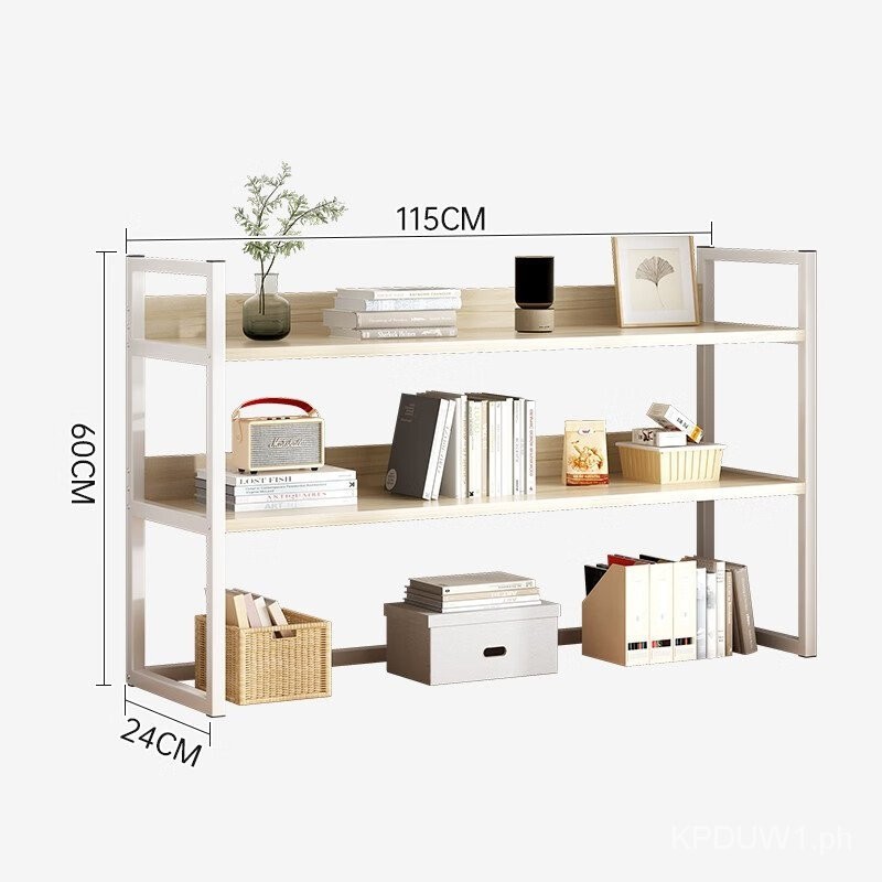 Thyme Bookshelf Simple Desktop Small Bookshelf Steel Shelf Multi-Layer ...