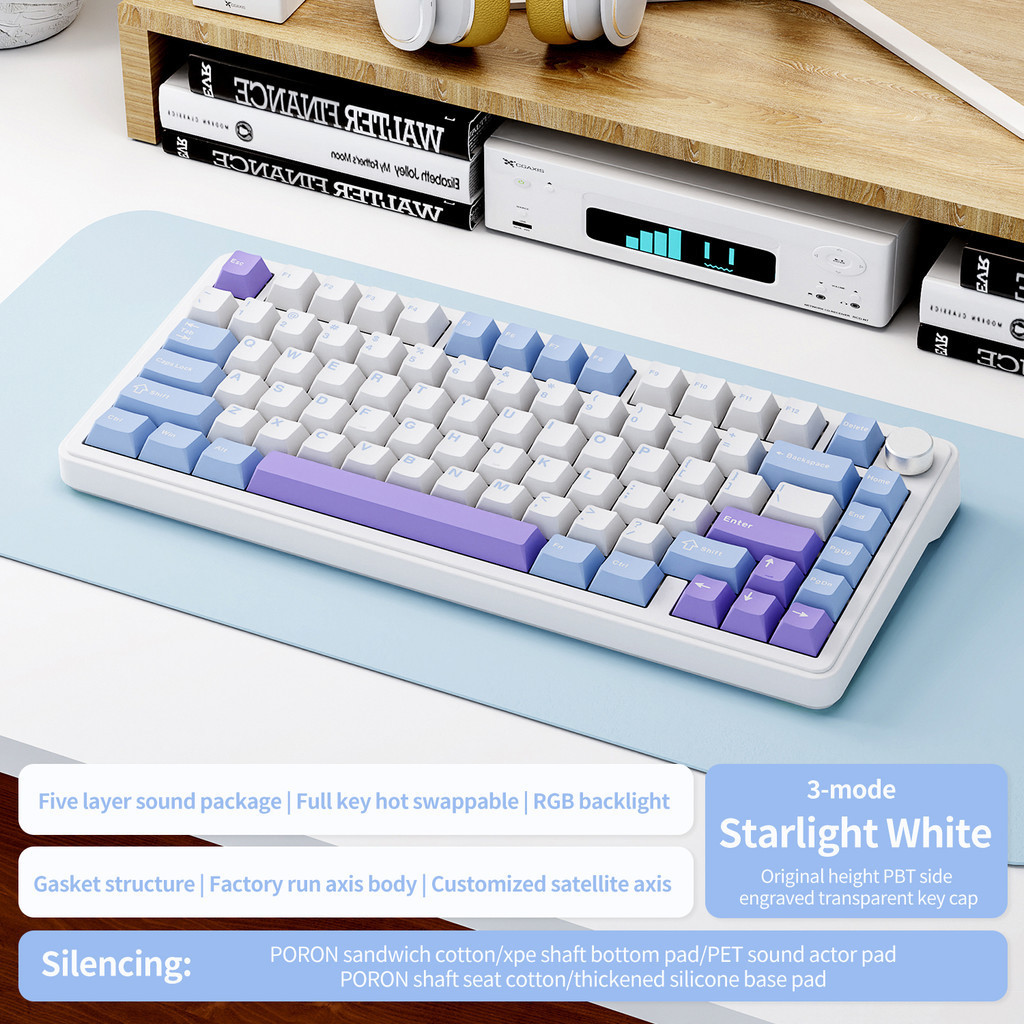 ATTACK SHARK X85 Bluetooth mechanical keyboard, 2.4G tri-mode, RGB ...