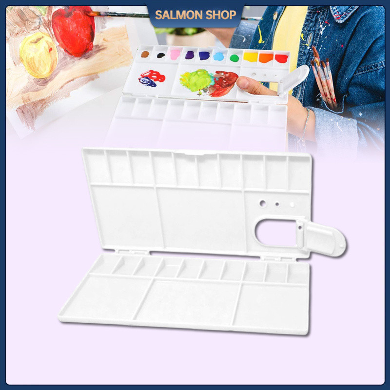 25 Grids Watercolor Palette Tray Foldable Coloring Mixing Palette With ...