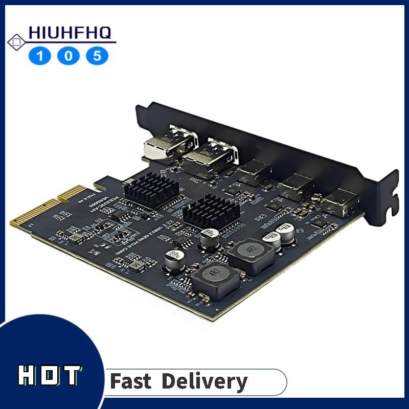 【Hiuhfhq105】PCI Express X4 to 3 Port Type C + 2 Port USB3.2 Gen2 10Gbps ...