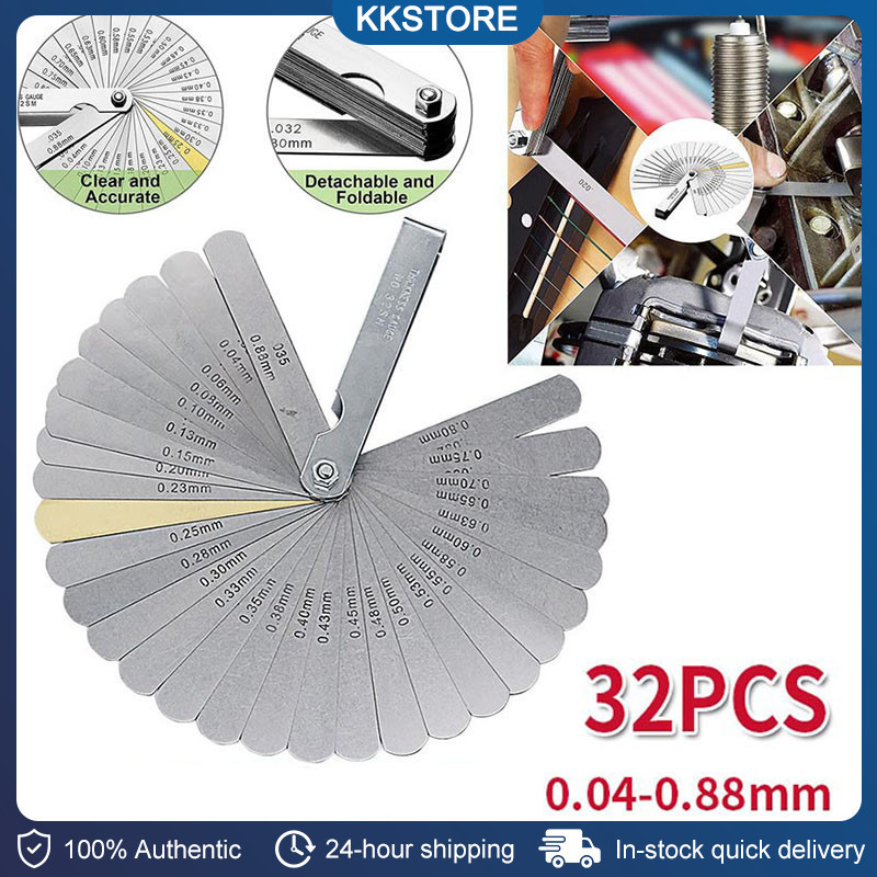 32PCS Stainless Steel Metric Feeler Gauge High Precision Thickness ...