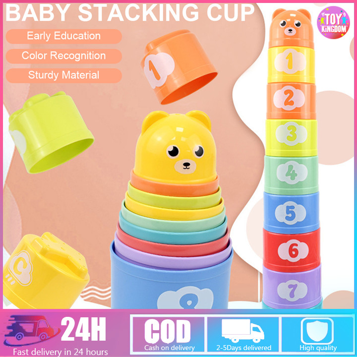 0-3 Years Baby Stacking Cups Early Education Educational Toys Fun Color ...
