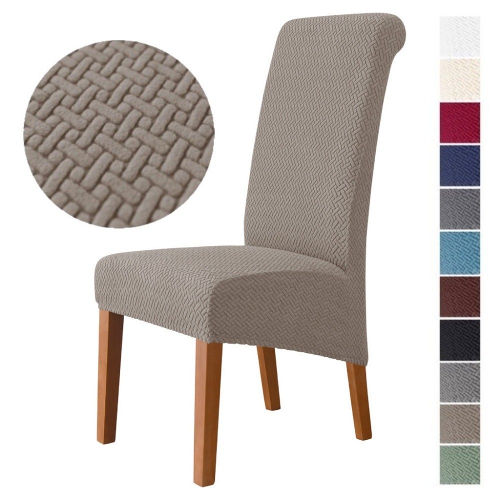 Jacquard Dining Chair Cover High Back Stretch Restaurant Large Chair ...