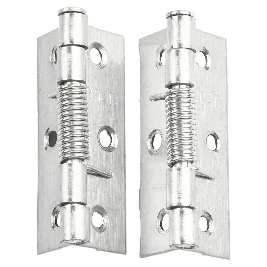 2x Stainless Steel Self-Closing Spring Door Hinges Internal Hinge DIY ...