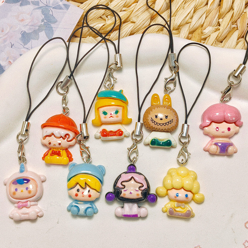 Labubu Phone Pendant Keychain Lanyard Bag Charm Hanging Rope Decoration ...