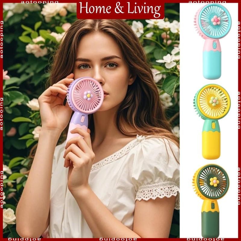 AOTO Quiet Cooling Fan Lightweight Fan with Phone Holder Handhelds Fan ...