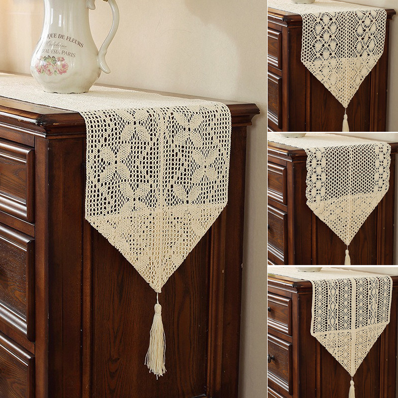 Tablecloth Knitted Lace Long Table Runner American Pastoral Style ...