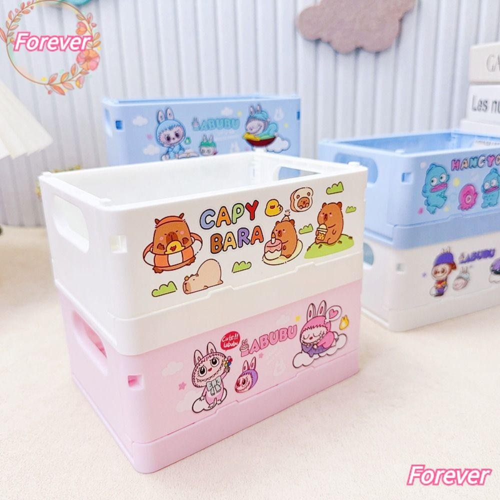 FOREVER Labubu Desktop Storage Box, Sanrio Capybara Stationery ...