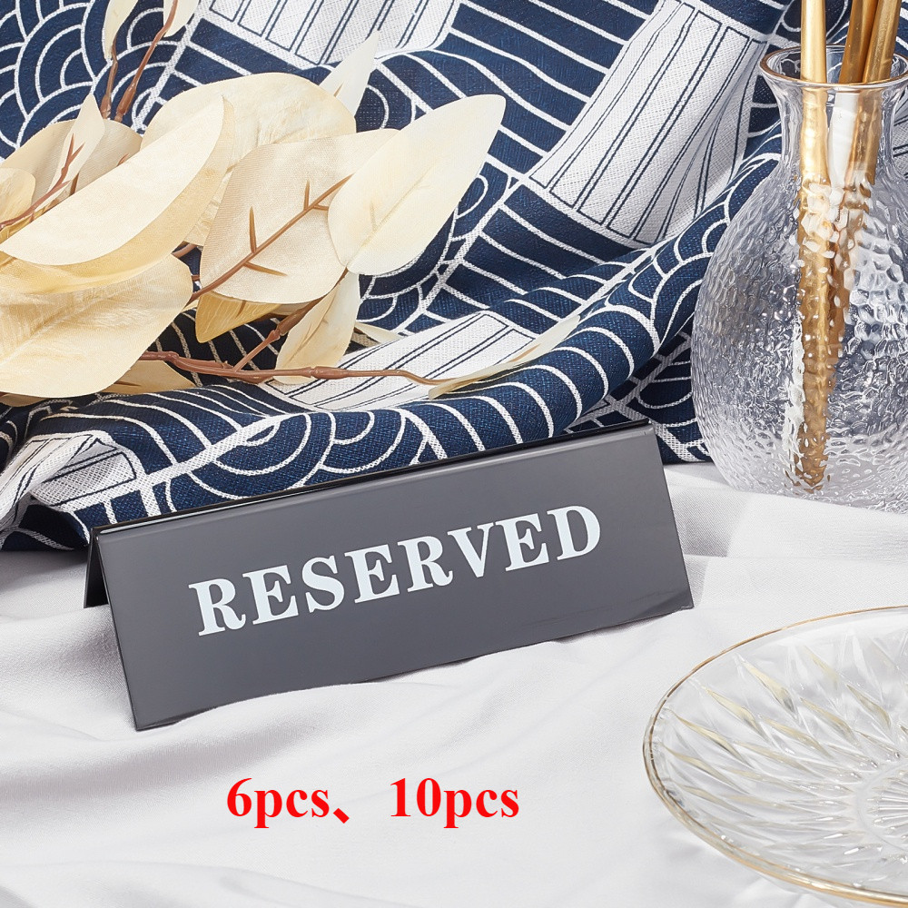 6、10 Pieces Acrylic Reserved Table Signs, Table Tent Wedding Sign Guest ...