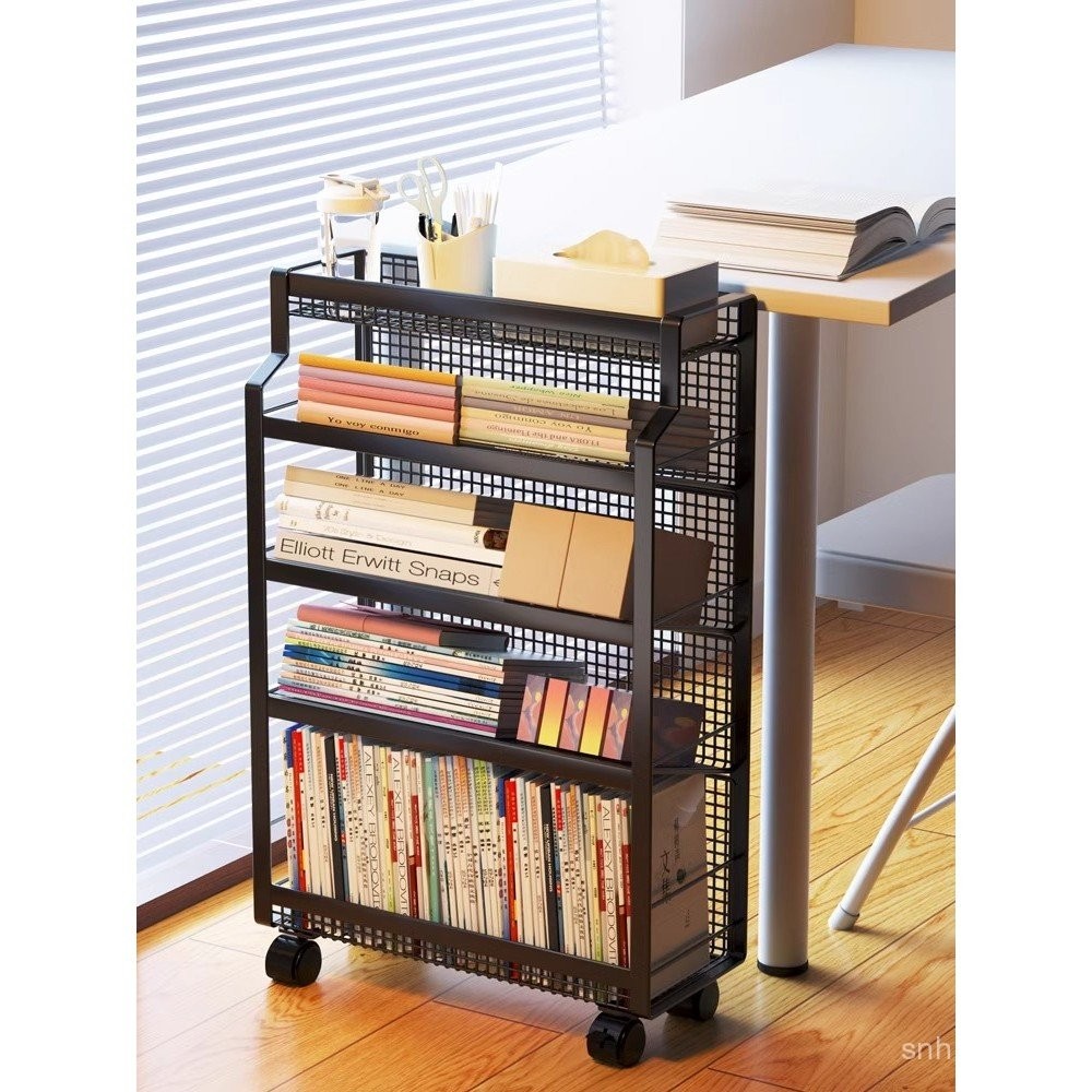 Bookshelf Beside Desk Floor-standing Student Book Storage Rack Multi ...