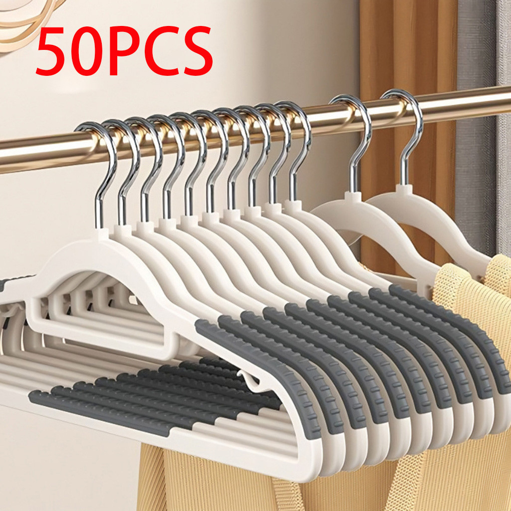 50Pcs Non-Slip Hanger For Clothes Plastic Heavy Duty Hanger Strong ...