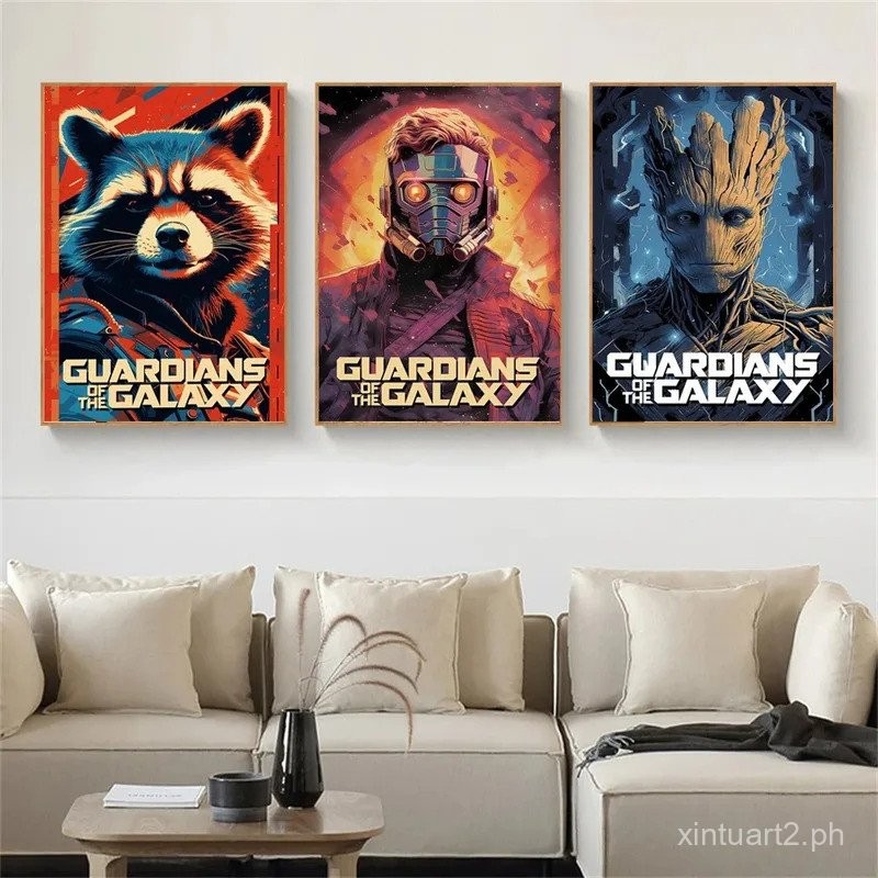 MINISO Guardians of the Galaxy Canvas Poster Rocket Raccoon Starlord ...