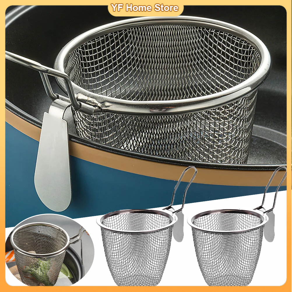 Stainless Steel Basket With Handle Basket Mesh Strainer Noodles Mesh ...