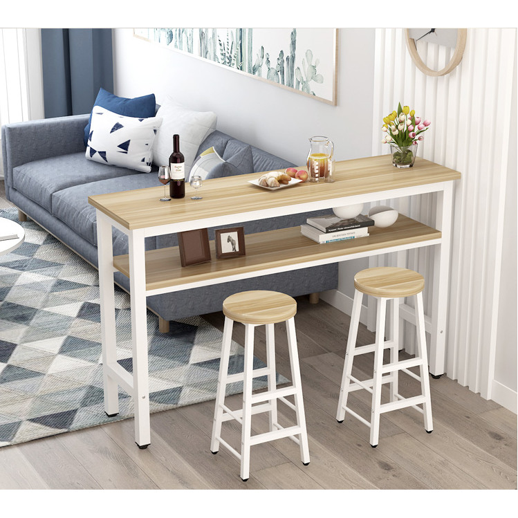 Wall-Mounted Bar Table Double-Layer Home Living Room High Table Bar ...