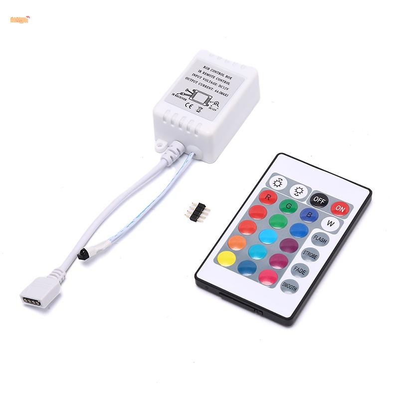Sweet LED RGB Controller 24 Key IR Remote DC12V Dimmer Control Box For LED Strip Light PH ...