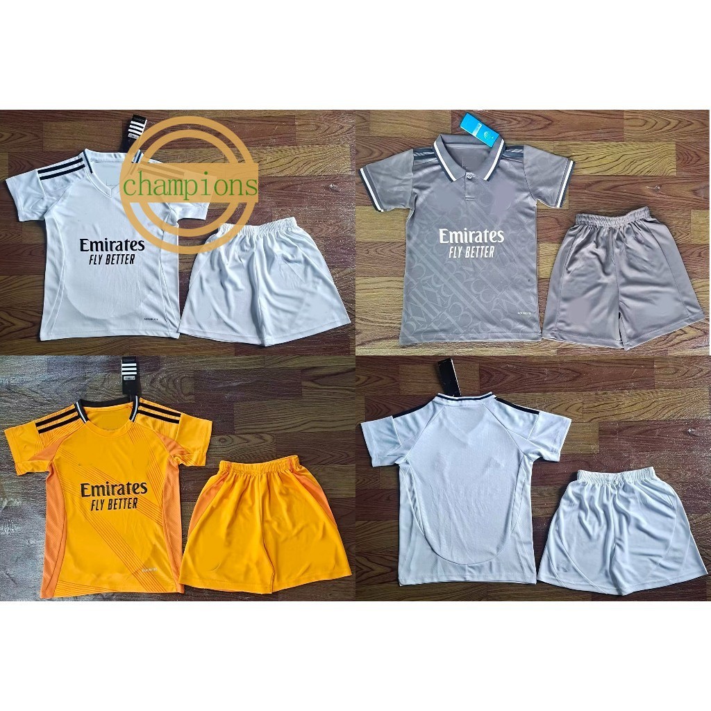 #RM 24/25 Real Madrids Home Away and Third Kids Football Kits | Shopee ...